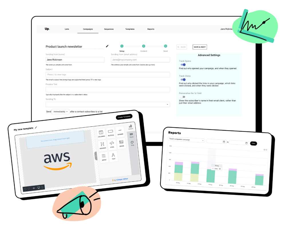 Up | #1 Email Marketing Platform for Amazon SES